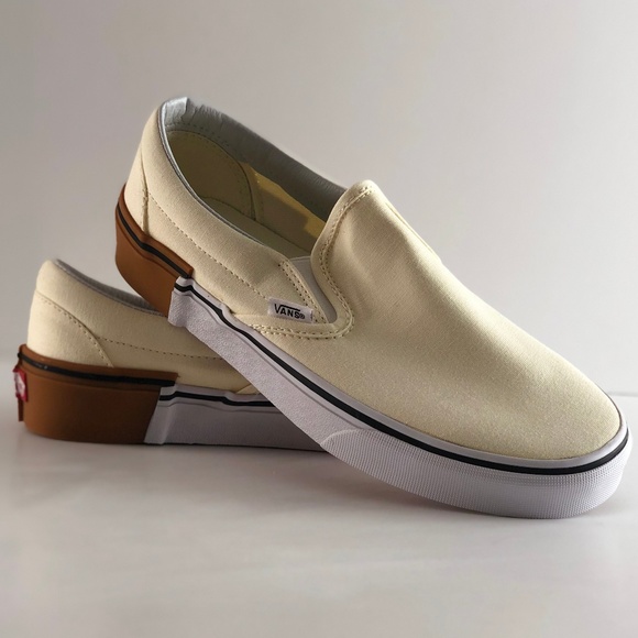 Vans | Shoes | Vans Classic Slipon Gum Block Classic White | Poshmark